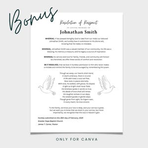 Funeral Resolution Letter for Classmate, Memorial Resolution for Friend ...