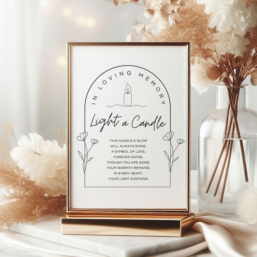 Funeral Candle Favor Sign, Funeral Wake Ideas, Please Take One Sign ...