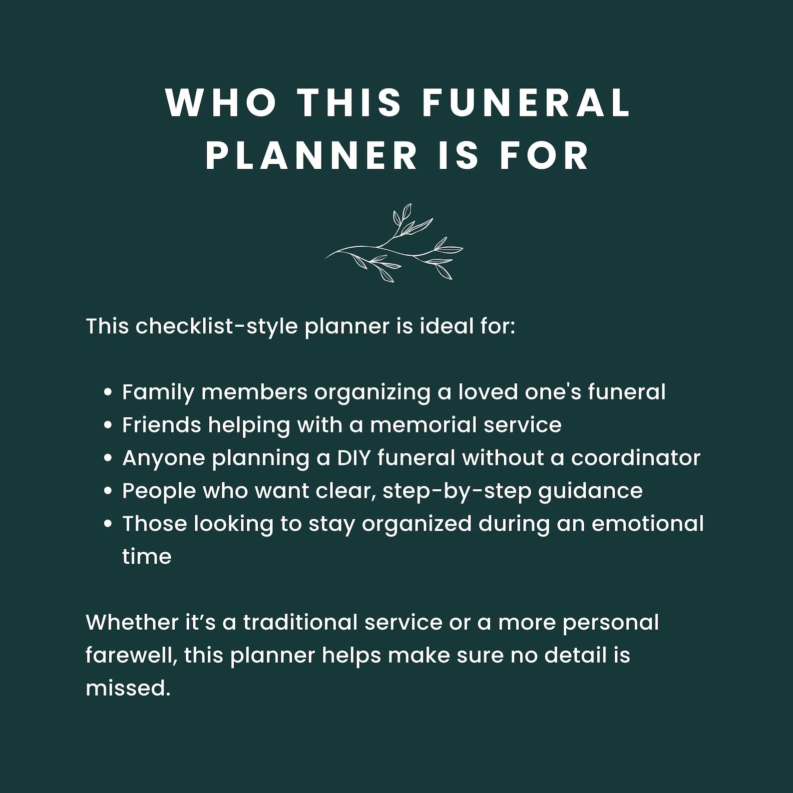 Memorial Checklist, Funeral Checklist, End of Life Planner, Funeral ...