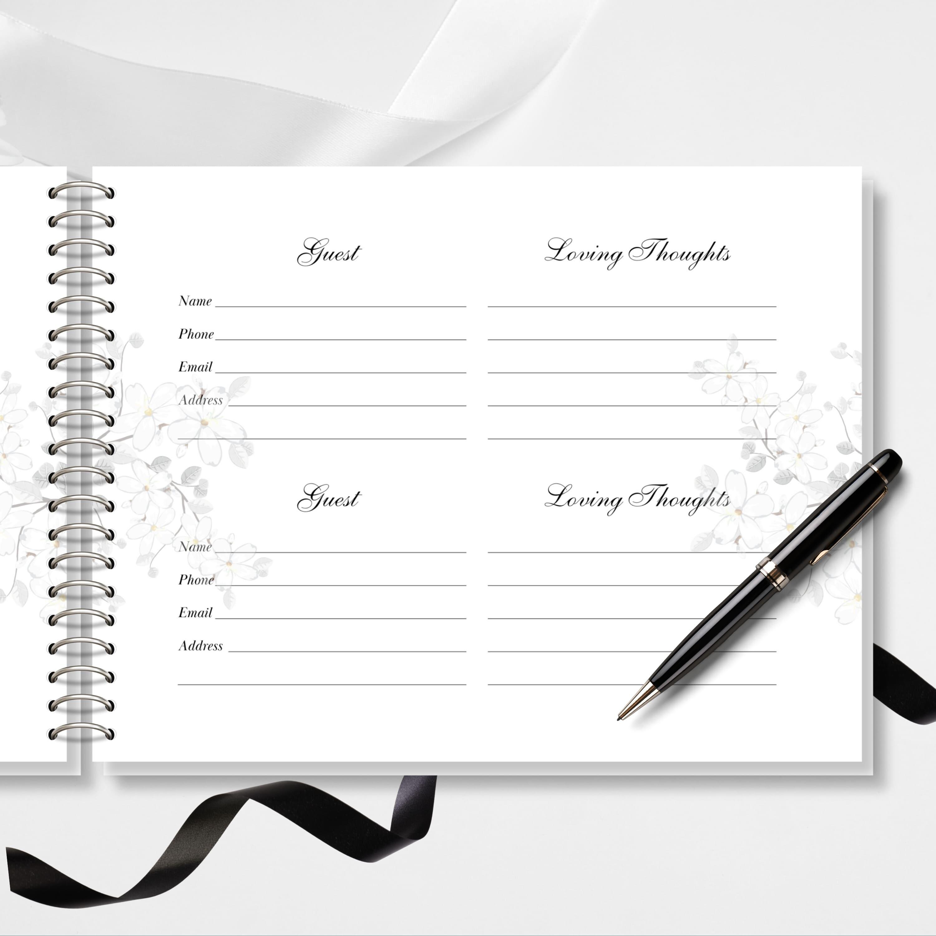 Funeral Guestbook, Floral Memorial Guestbook Template, Funeral DIY, in ...