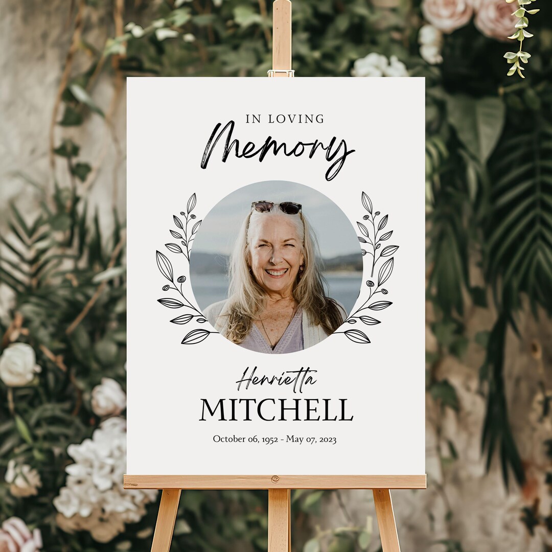 Celebration of Life Poster, Modern Funeral Welcome Sign, Memorial Sign ...