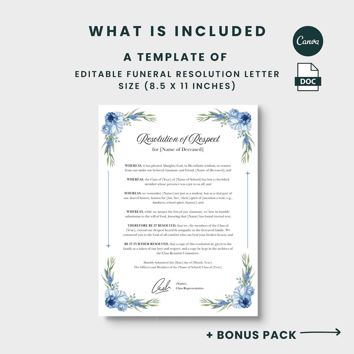 Funeral Resolutions for Classmates, Memorial Resolution, in Loving ...