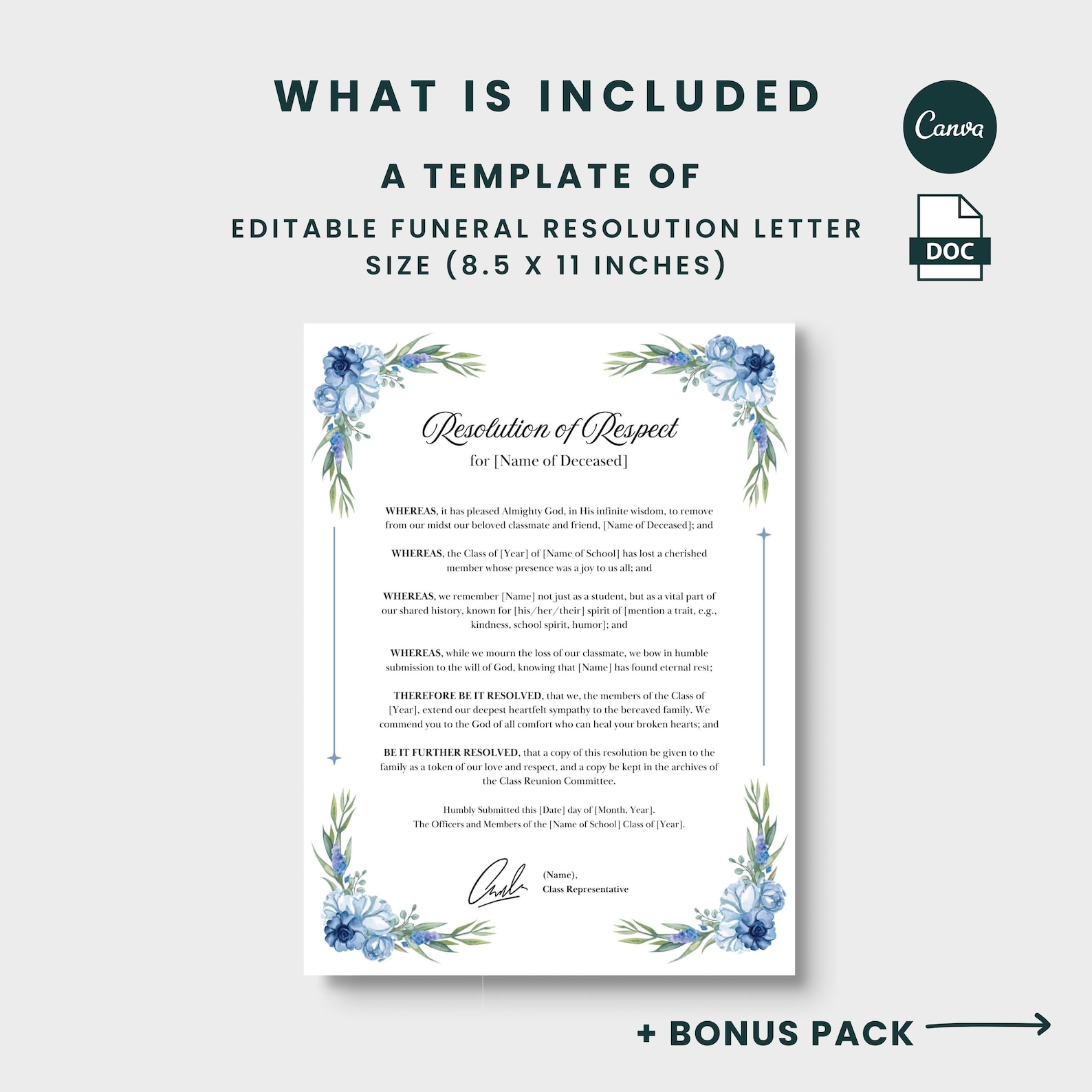 Funeral Resolutions for Classmates, Memorial Resolution, in Loving ...