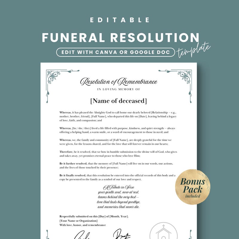 Funeral Resolutions for Black Churches - Etsy
