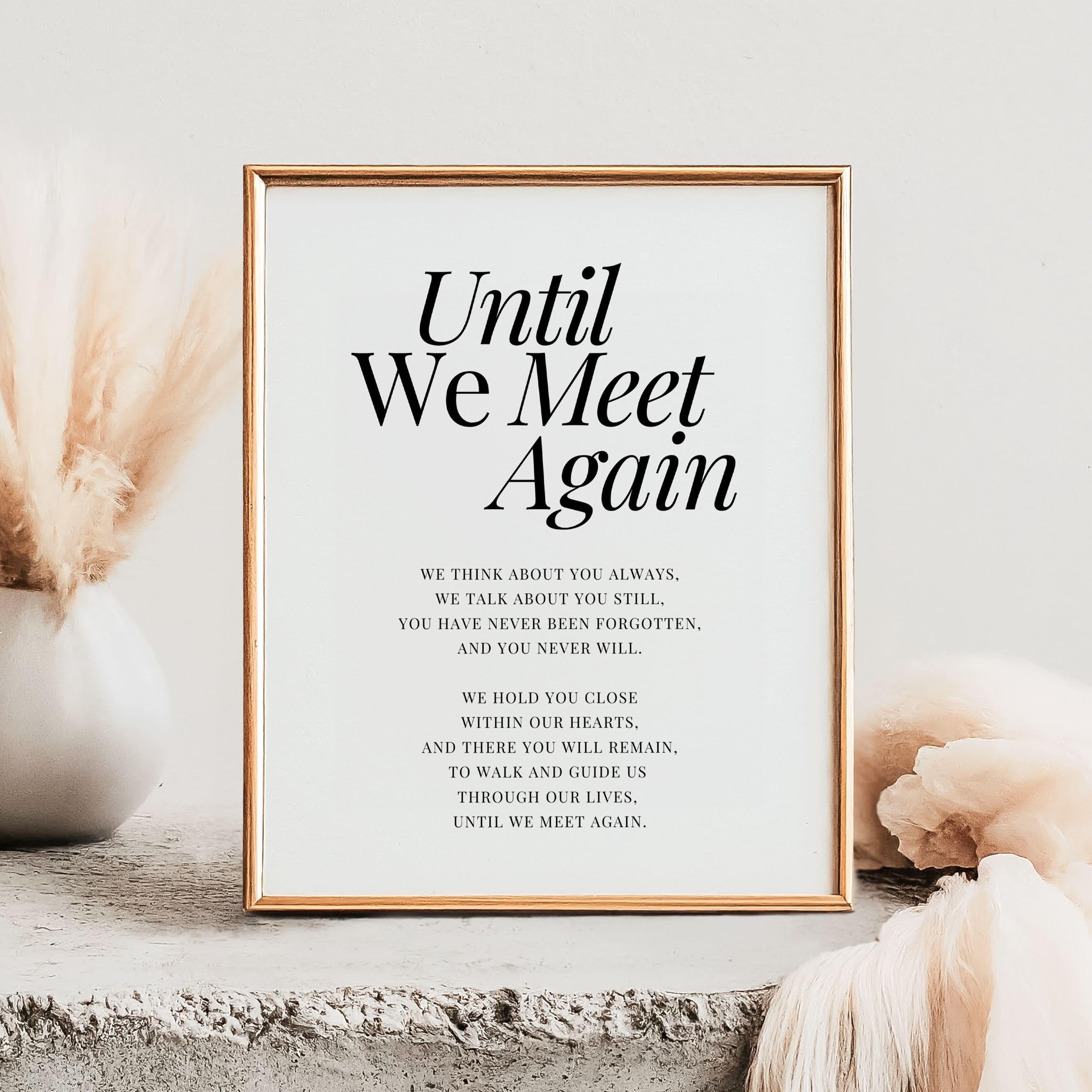 Funeral Poem, Funeral Favors Sign, Verse Until We Meet Again for ...