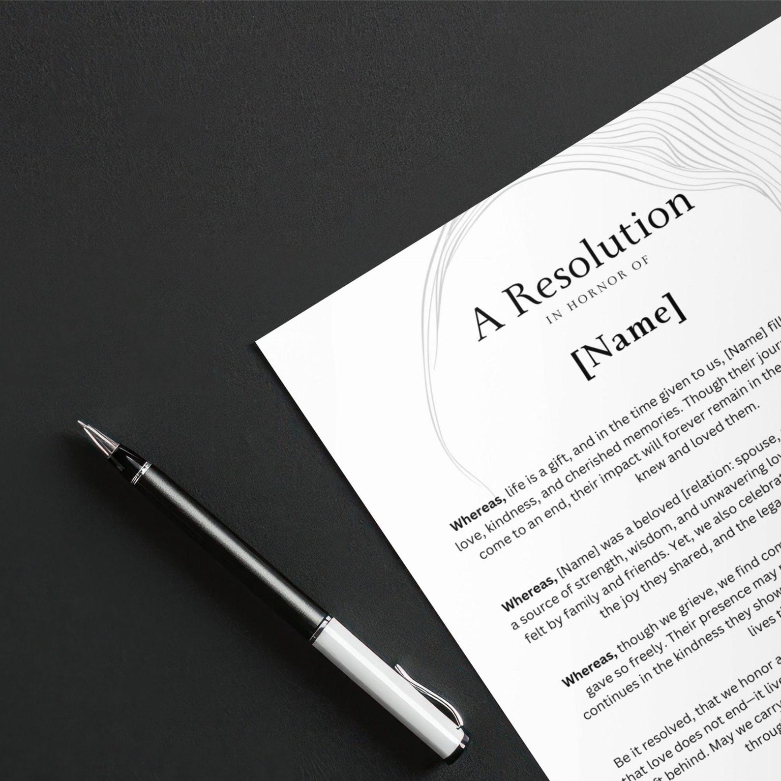 Funeral Resolution Letter, Memorial Resolution, in Loving Memory ...