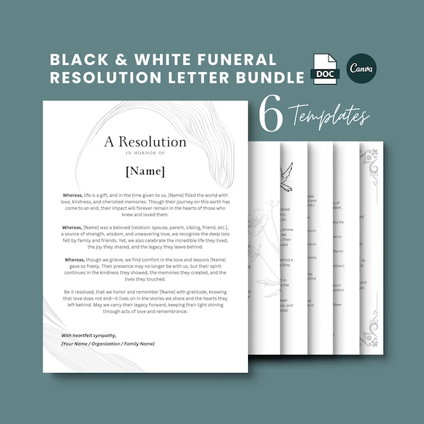 Funeral Resolutions for Classmates - Etsy