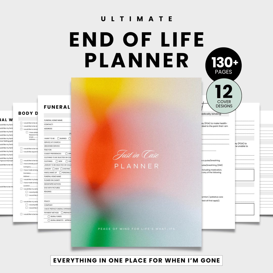 End of Life Planner, in Case of Emergency Planner, Funeral Planner ...