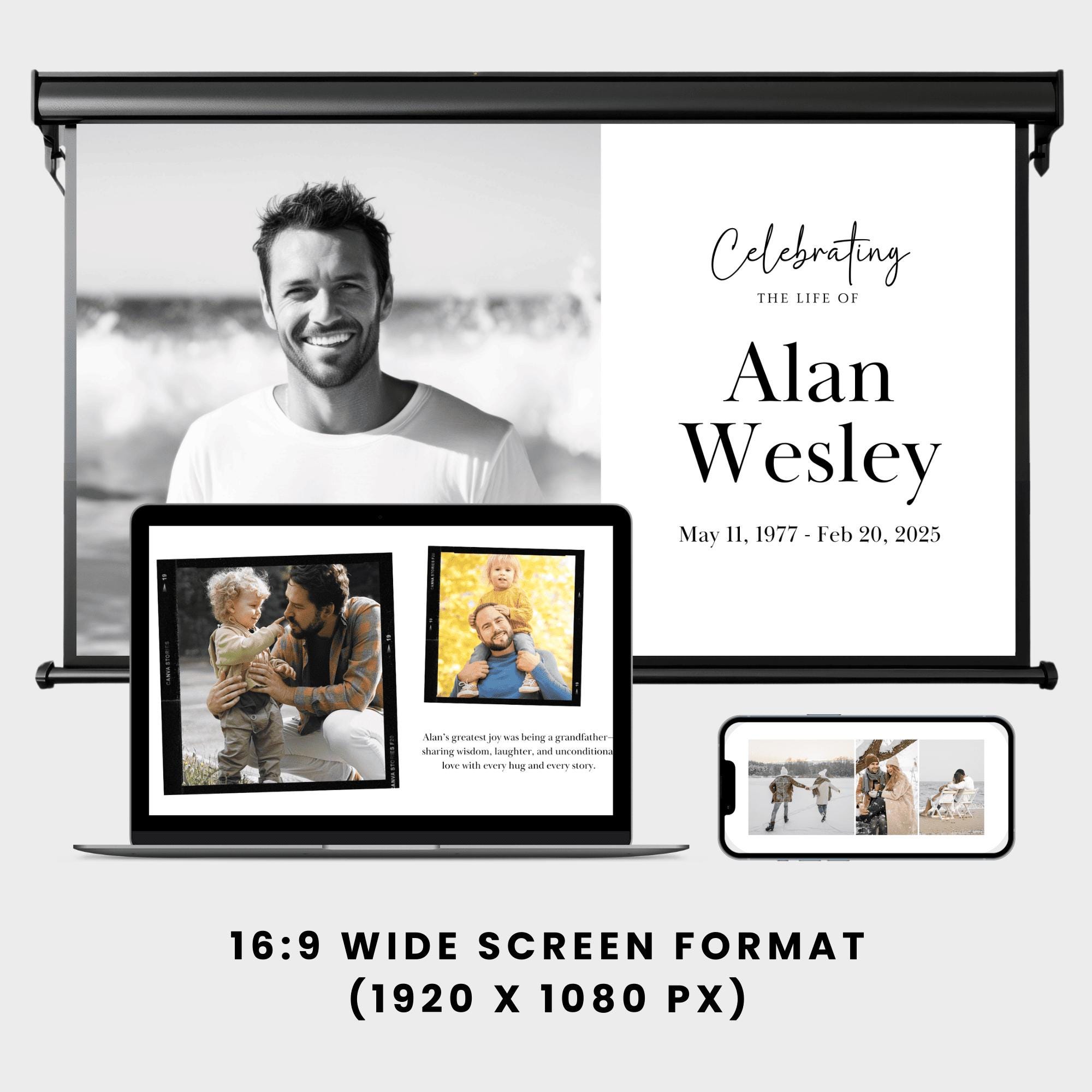 Funeral Slideshow Template, Celebration of Life Slideshow, Minimal ...