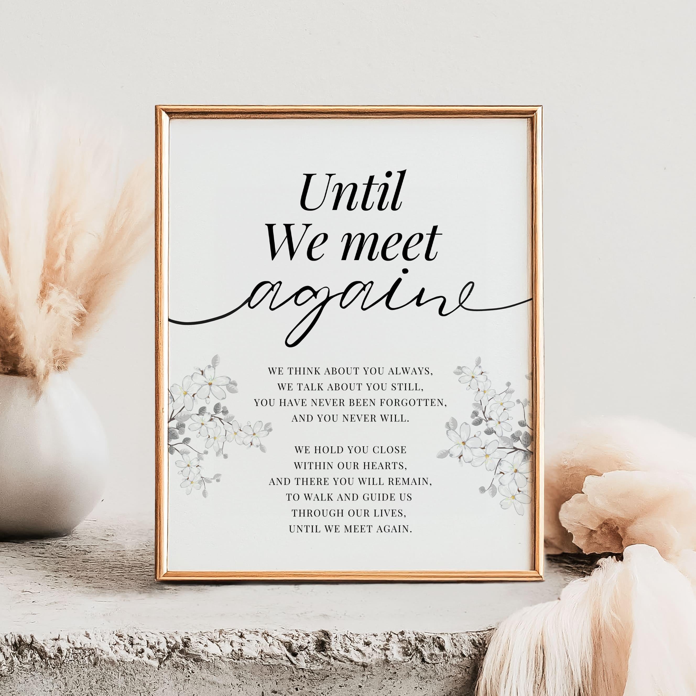 Funeral Poem, Funeral Favors Sign, Verse Until We Meet Again for ...
