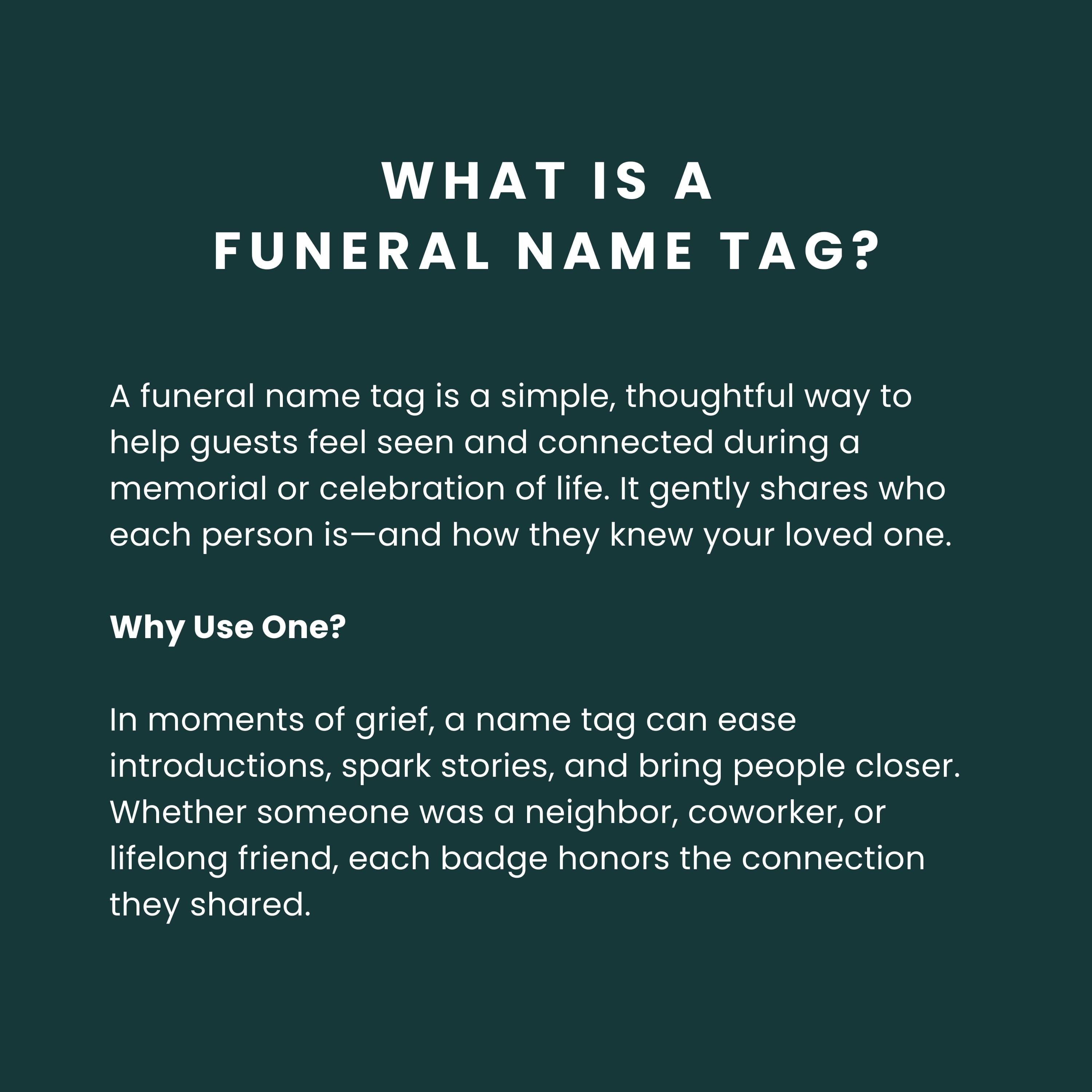 Funeral Name Tags, Celebration of Life Customized Name Badge, Memorial ...