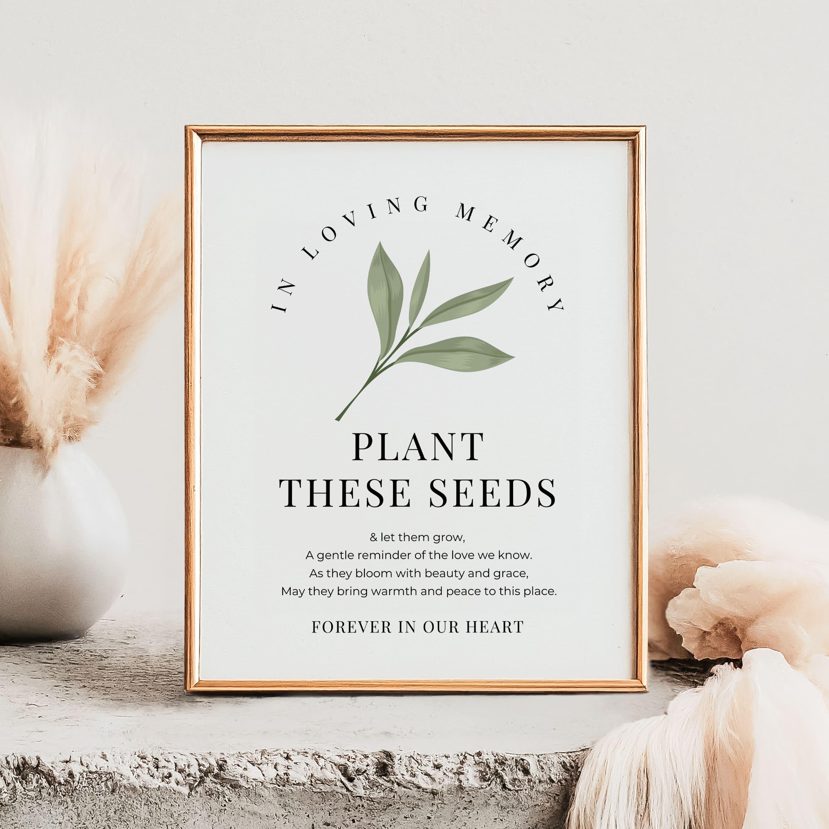 Funeral Favors Sign, Funeral Seed Packet, Funeral Poem, Plant These ...
