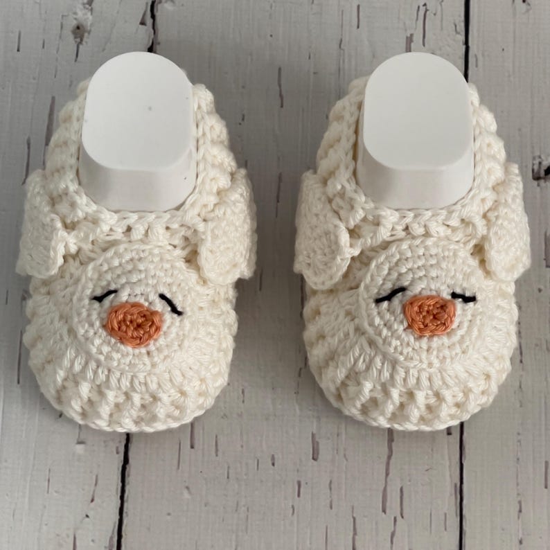 Crochet Duck Baby Booties - Handmade Goose Slippers - Farm Animal ...