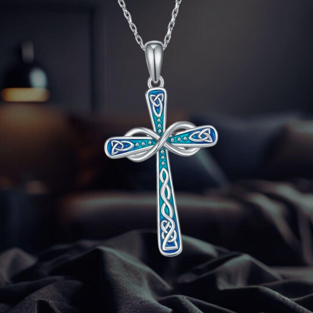 Infinity Celtic Knot Cross Necklace 925 Sterling Silver Infinity ...