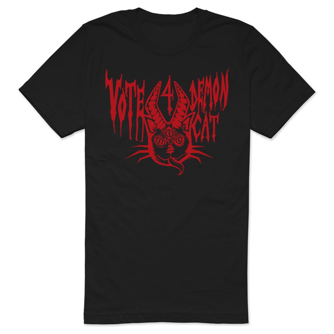Demon Cat T-shirt - Etsy