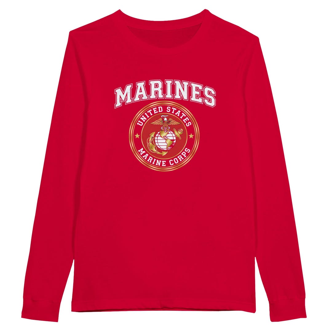 USMC Marines Long Sleeve Shirt – United States Marine Corps Eagle Globe ...