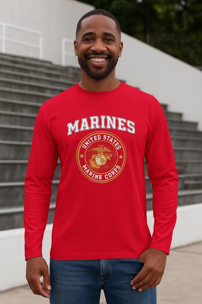 USMC Marines Long Sleeve Shirt – United States Marine Corps Eagle Globe ...