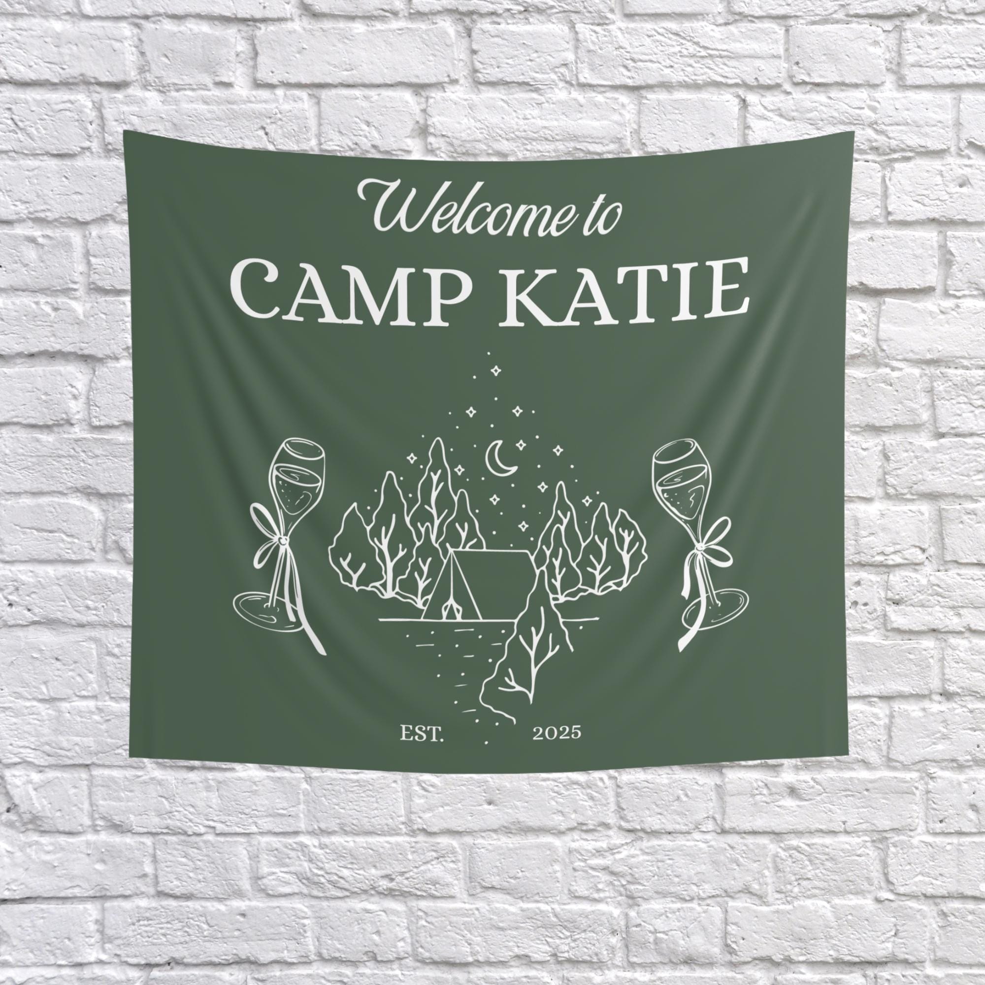 Custom Camp Party Banner Personalized Welcome to Camp Tapestry Camping ...