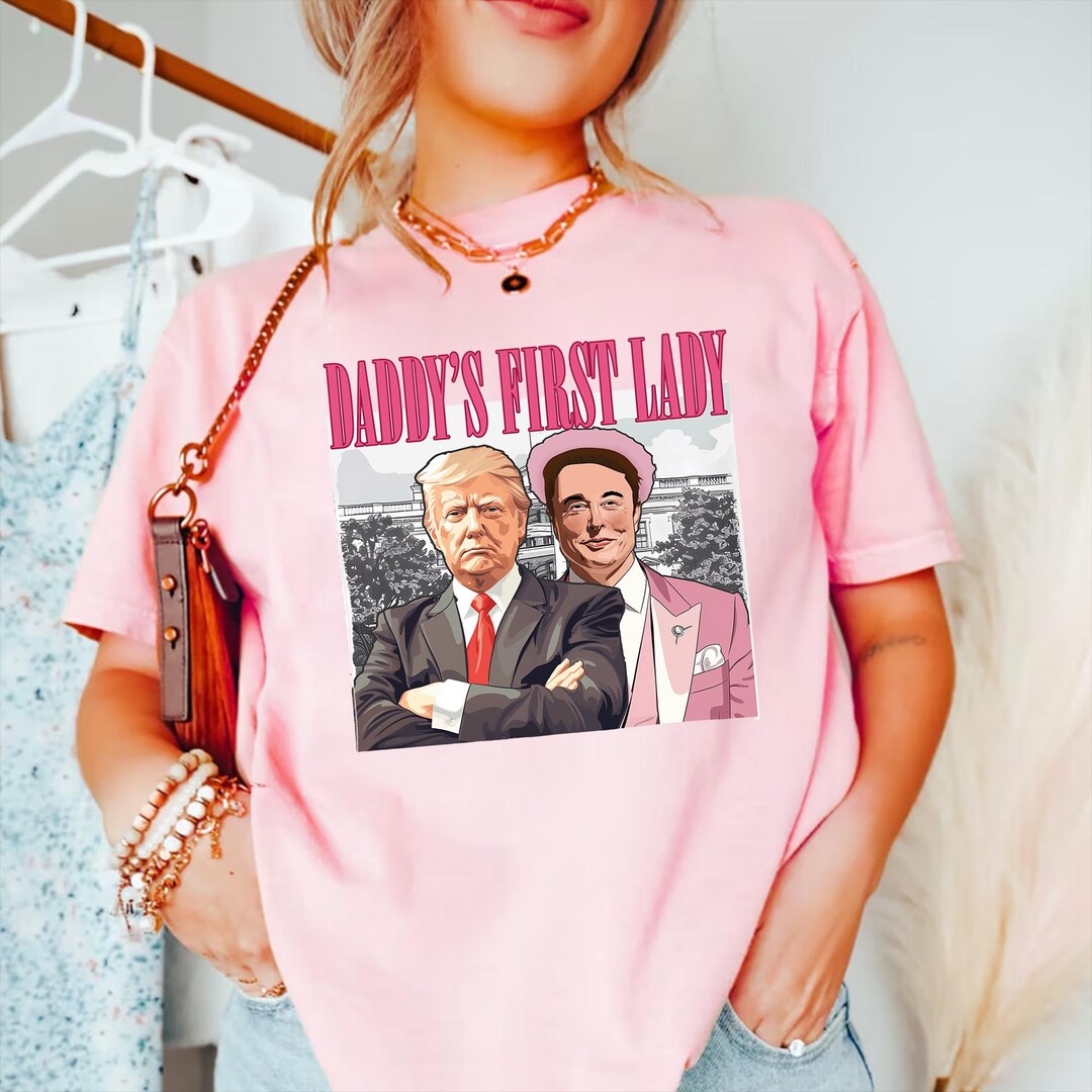 Funny Daddy Elon First Lady Cute Vintage Sweatshirt, Elon Pink Funny ...
