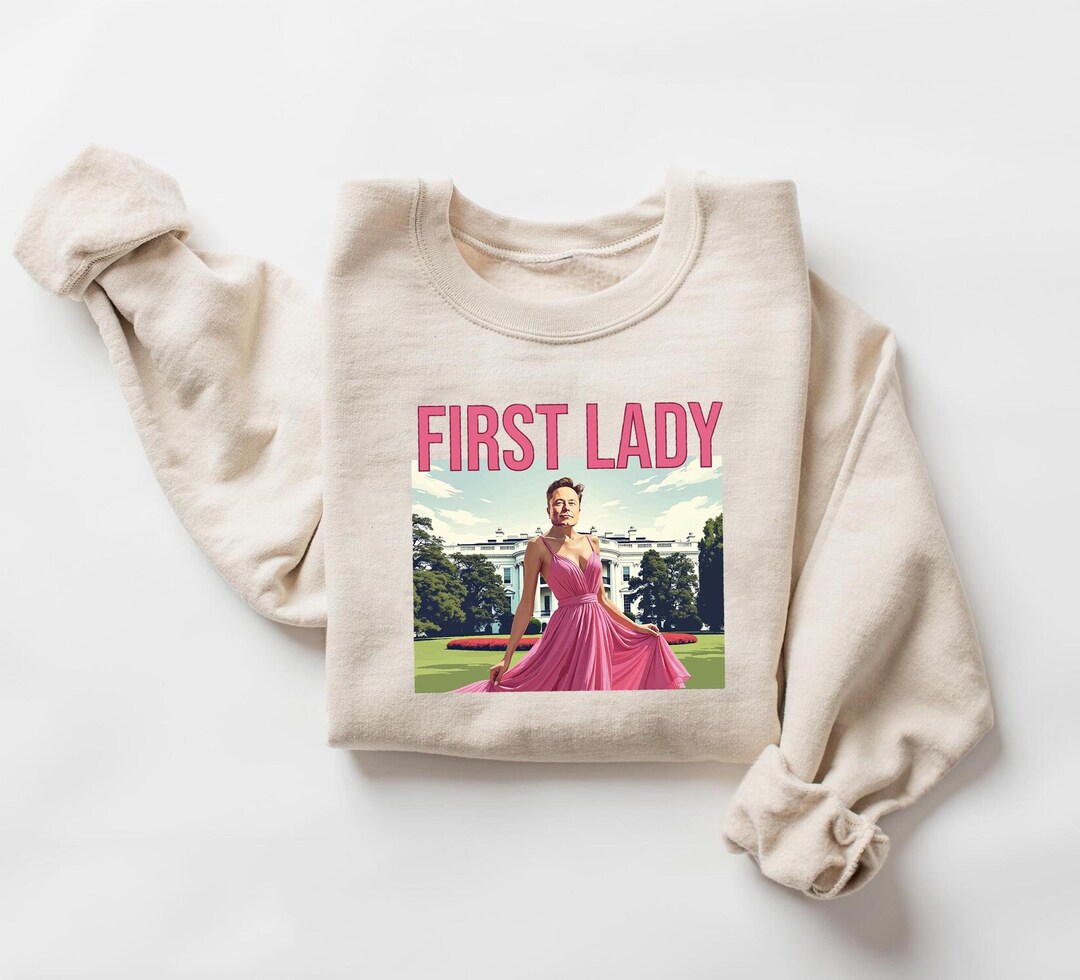 Funny Elon First Lady Cute Vintage Sweatshirt, Elon Pink Funny Hoodie ...