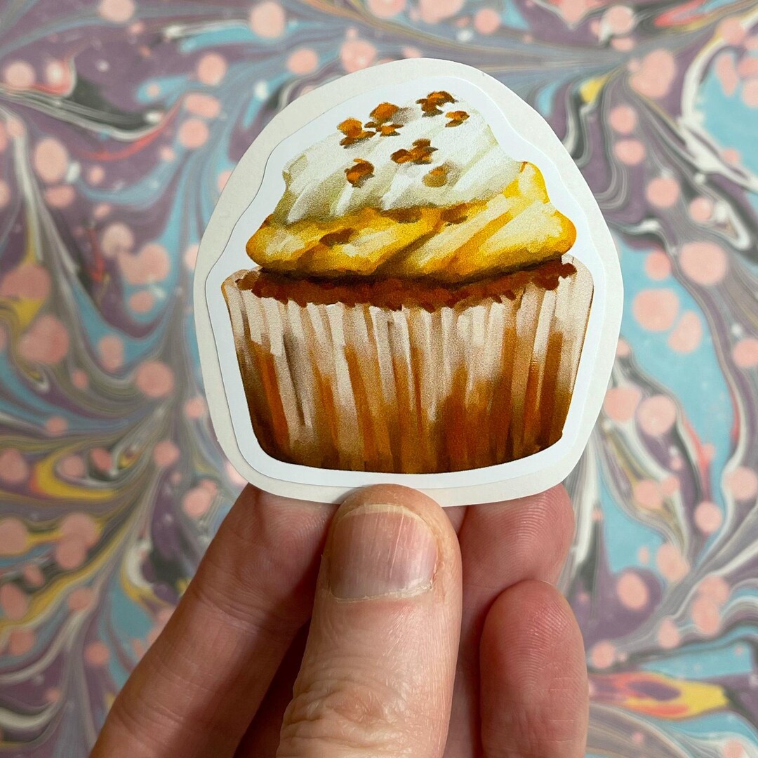 Cupcake Vinyl Sticker. Hand Drawn, Waterproof, Professionally Printed ...