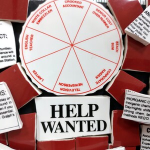 HELP WANTED – Funny Ads - Hand Cut Broken Ceramic Mosaic Tiles - Etsy