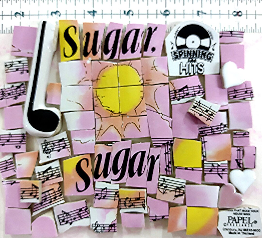 Sugar Sugar Spinning the Musical Hits of 1969 Hand Cut Broken China ...