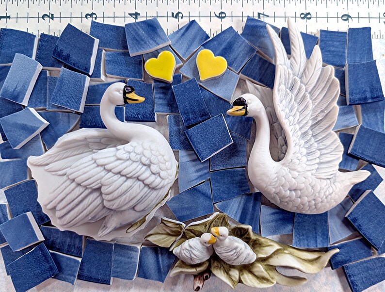 Swan River - Hand Cut Ceramic Mosaic Tiles - Etsy