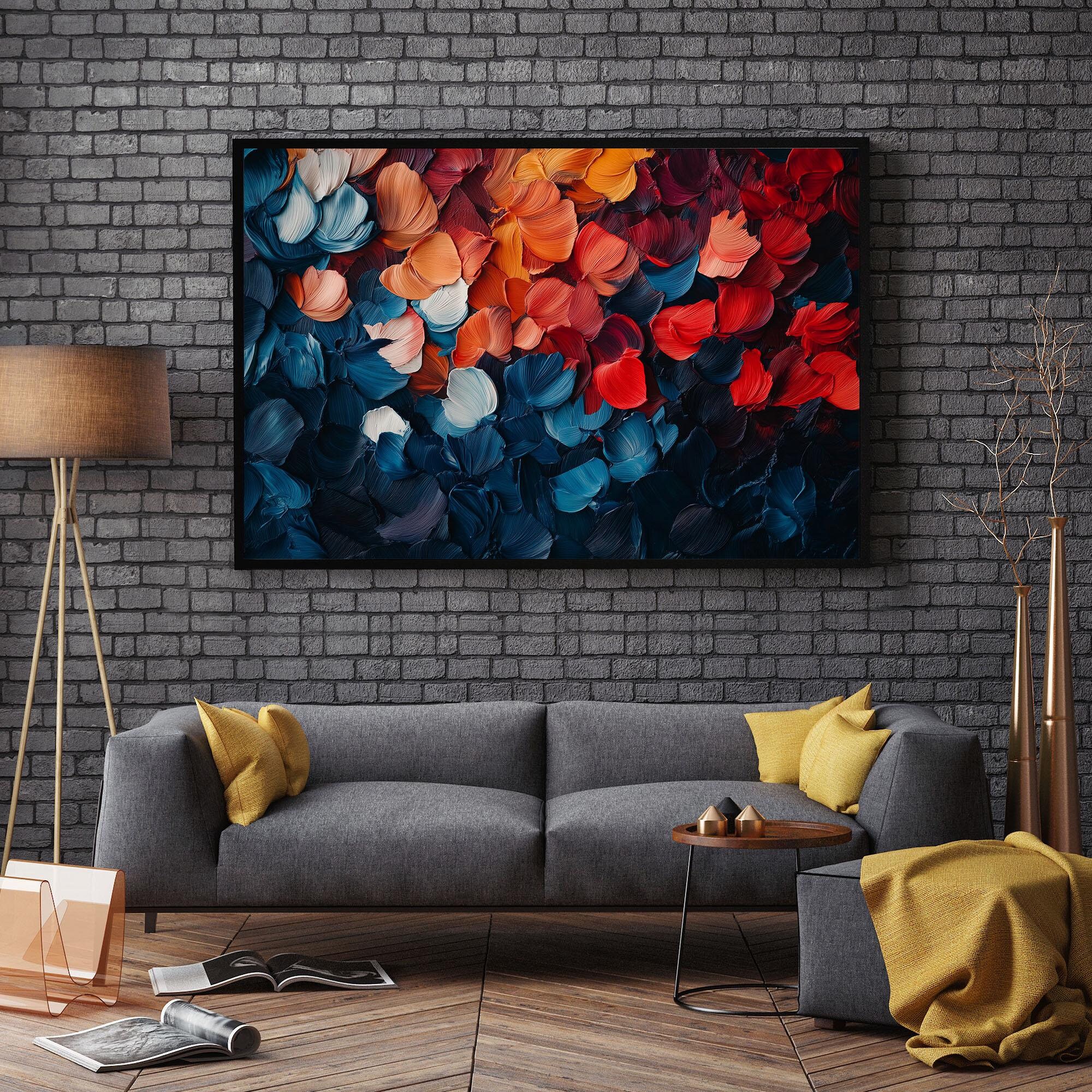 Abstract 3D Colorful Petal Texture Canvas Oil Painting, Original Petal ...