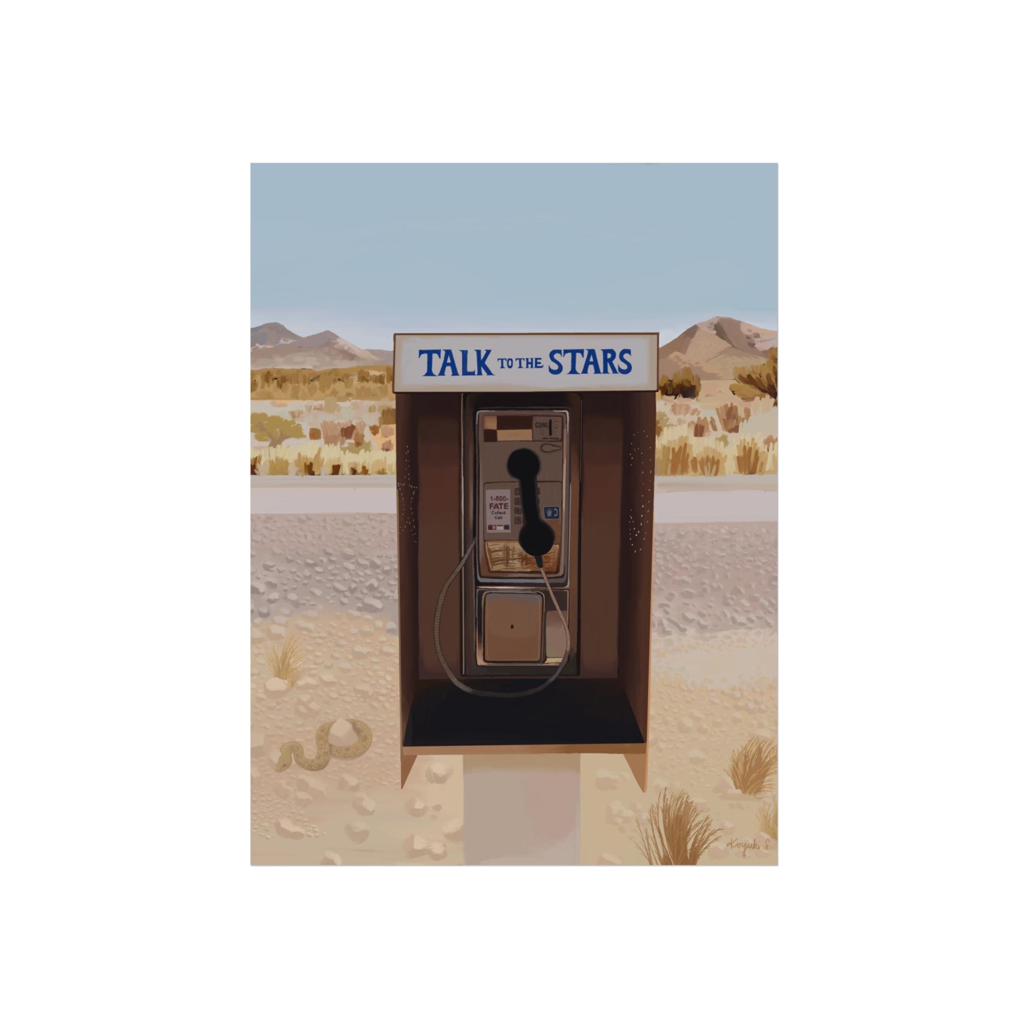 Talk to the Stars Desert Phone Booth, Astrology Fine Art Poster - Etsy
