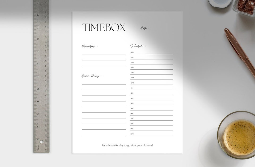 Timebox, Digital Planner, Time Block Daily Planner, PDF, Time ...