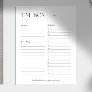 Timebox, Digital Planner, Time Block Daily Planner, PDF, Time ...