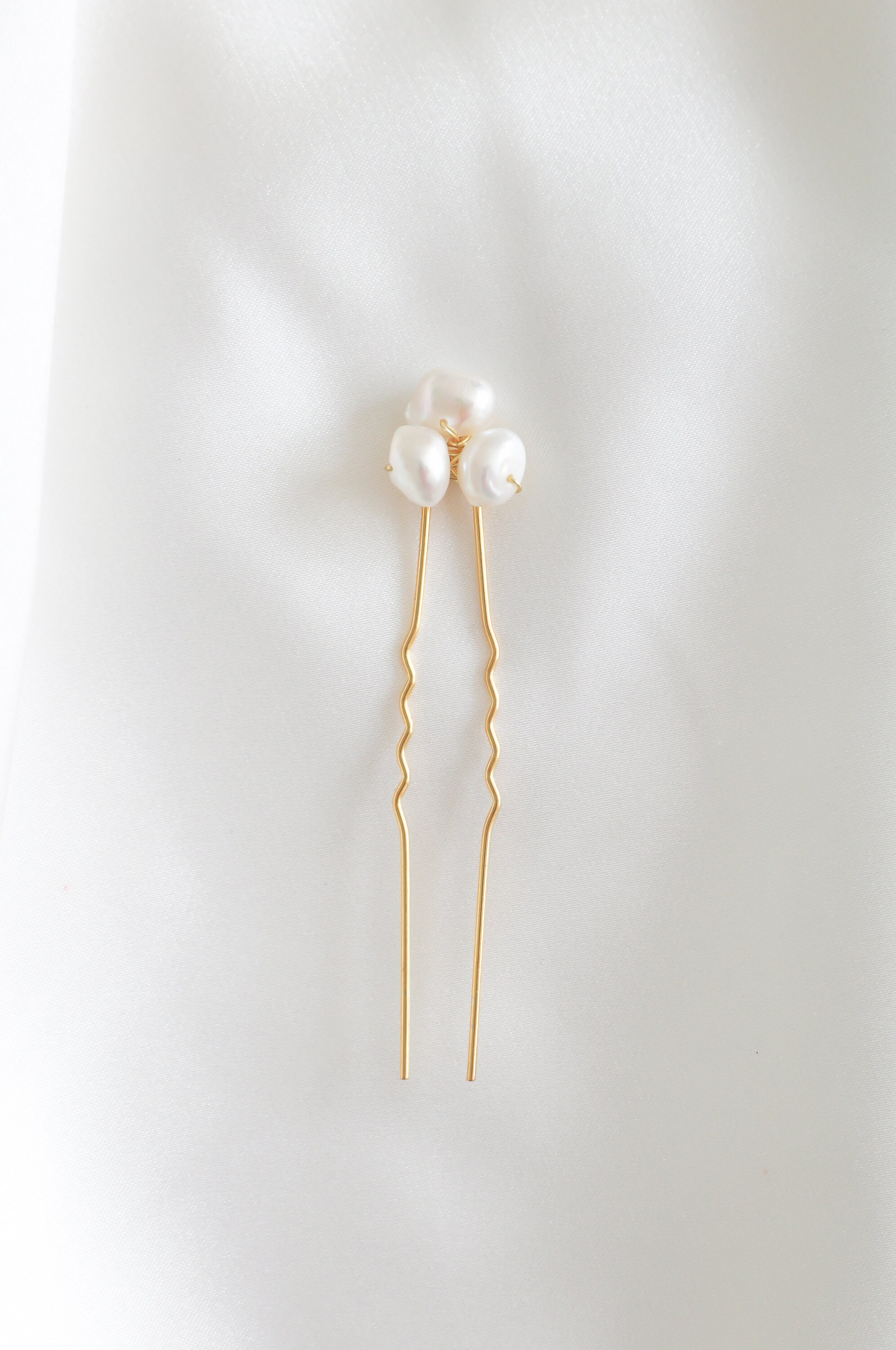 Pearl Hairpin White Hairpin Fresh Water Pearl Hairpin - Etsy Norway