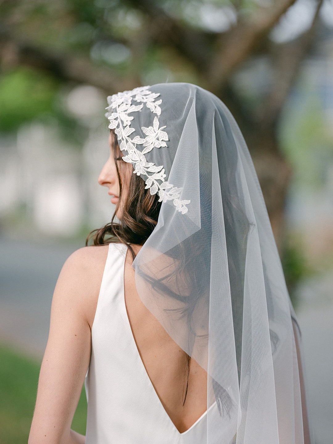 Mantilla Veil, Lace Leaf Veil, Leaf Veil, Lace Veil, Floral Veil ...