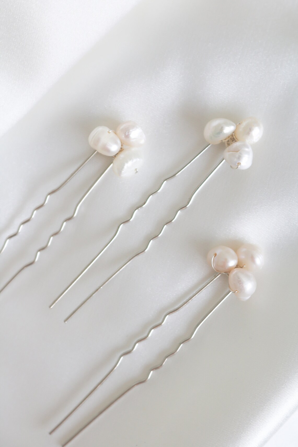 Pearl Hairpin White Hairpin Fresh Water Pearl Hairpin - Etsy Norway