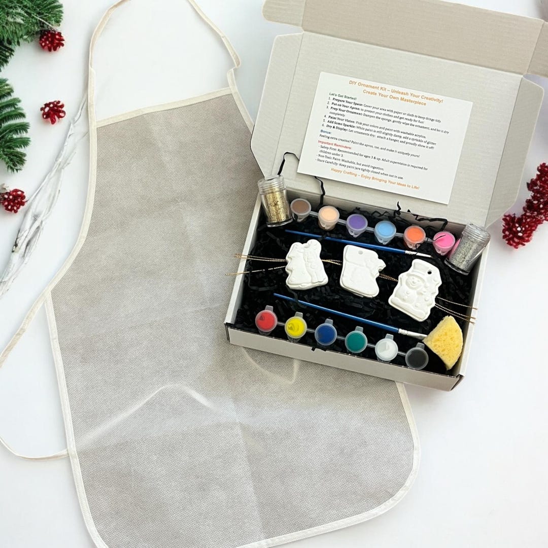 DIY Christmas Ornament Painting Kit for Kids 3 Ready-to-paint Ceramic ...