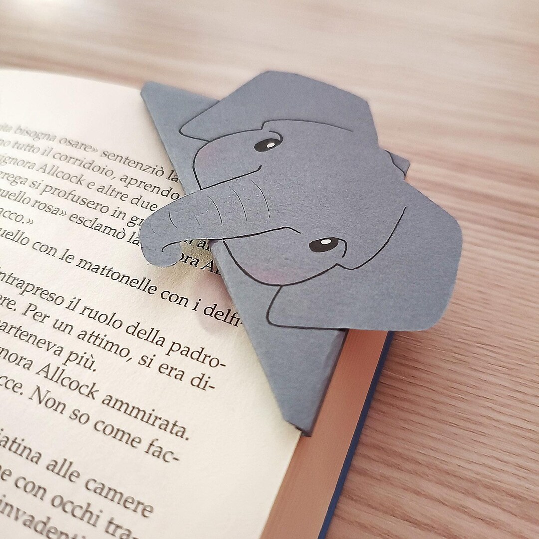 Origami Elephant Corner Bookmarks Book Accessories Book Lover Gift ...