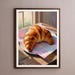 French Croissant Wall Art Print – Realistic Pastry Painting, Rustic ...