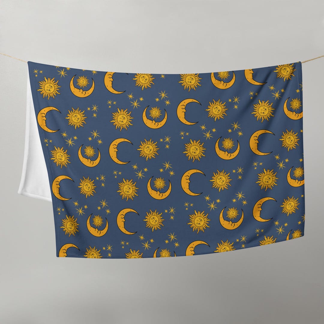 Sun and Moon Blanket, Celestial Themed Throw Blanket, Astrology ...