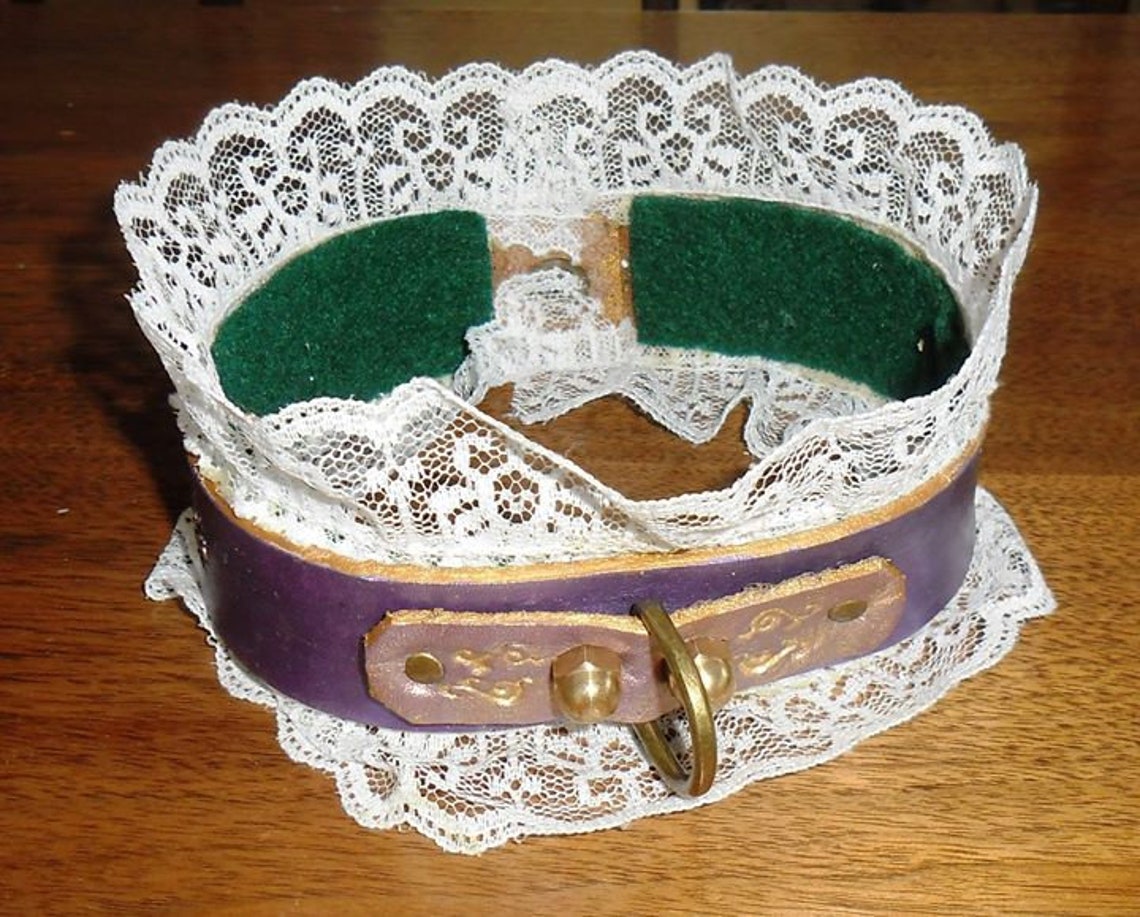 Hand-made Marquee Collar/choker W/ Gold Filigree BDSM Dominance ...