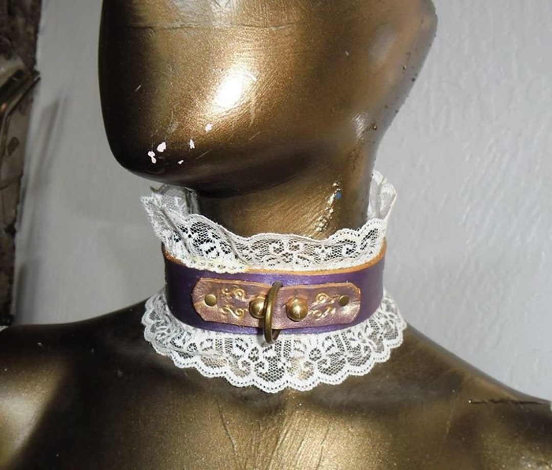 Hand-made Marquee Collar/choker W/ Gold Filigree BDSM Dominance ...