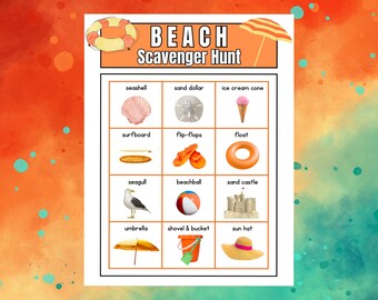 Beach Scavenger Hunt Printable - Etsy