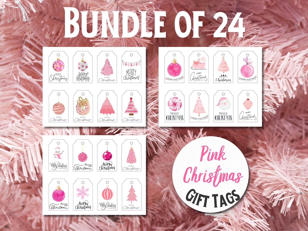 Pink Christmas Gift Tags Printable, Pinkmas Gift Tags, Pink Christmas ...