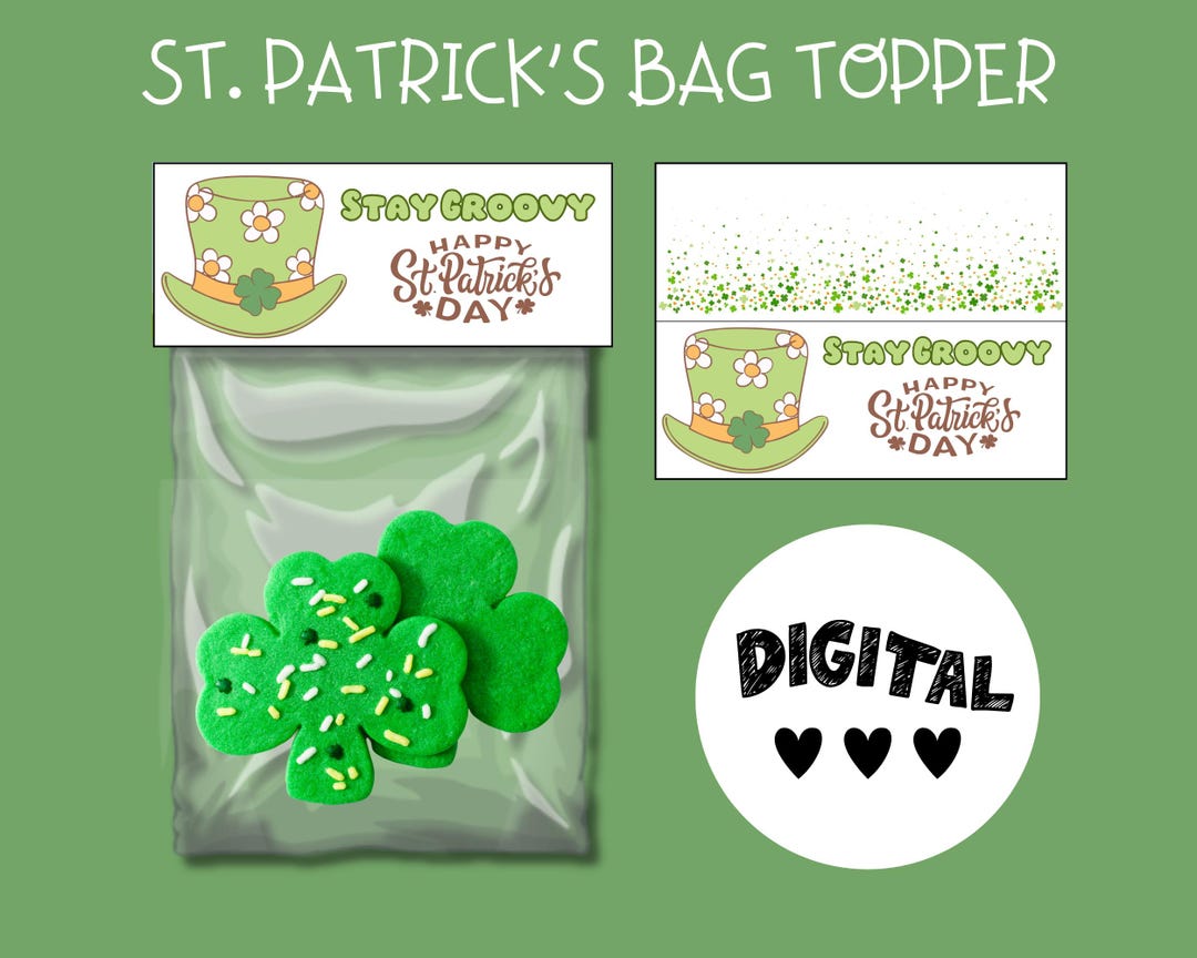 St. Patrick's Day Leprechaun Hat Treat Bag Topper (digital Download) - Etsy