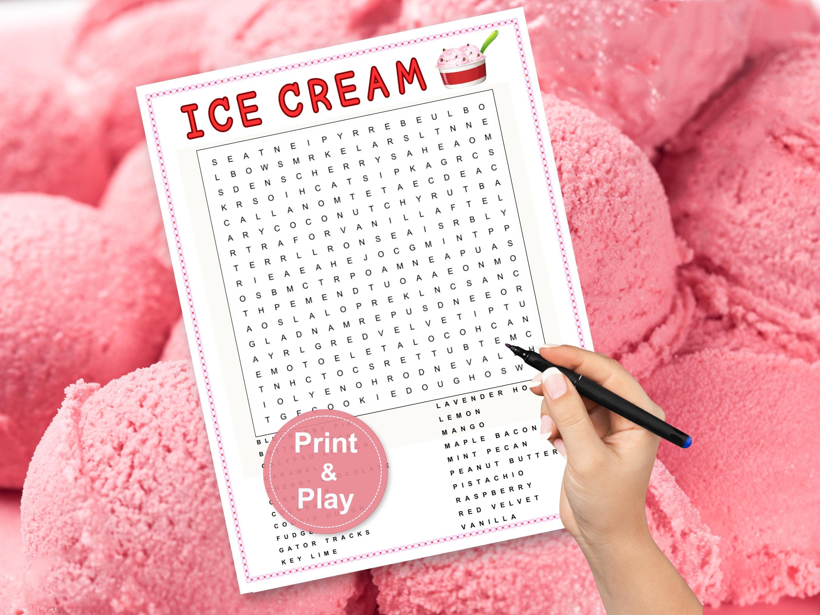 Ice Cream Word Search · Ice Cream Party Game · Ice Cream Social ...