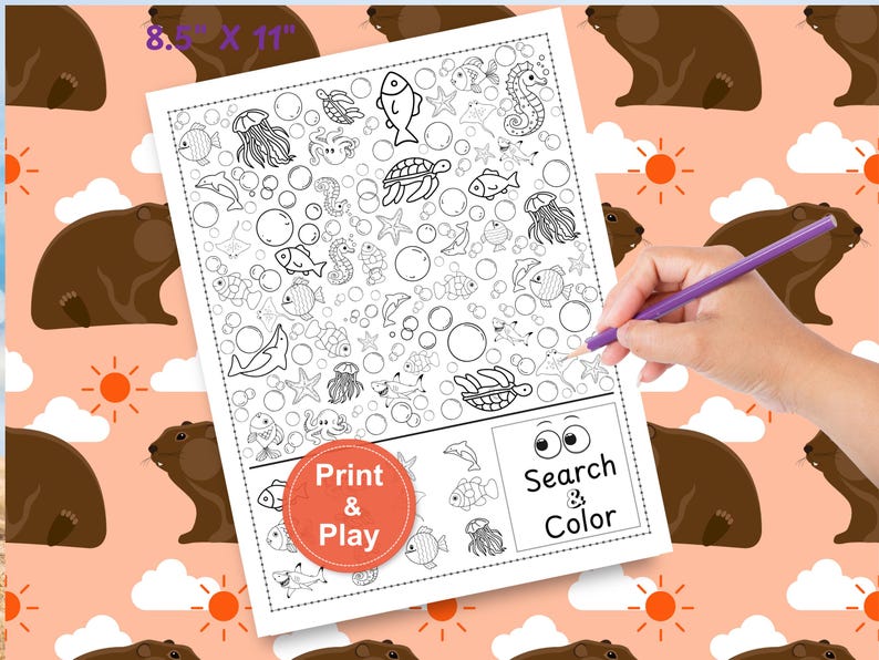 Groundhog Day I Spy Activity: Printable Coloring Page (PDF) - Etsy