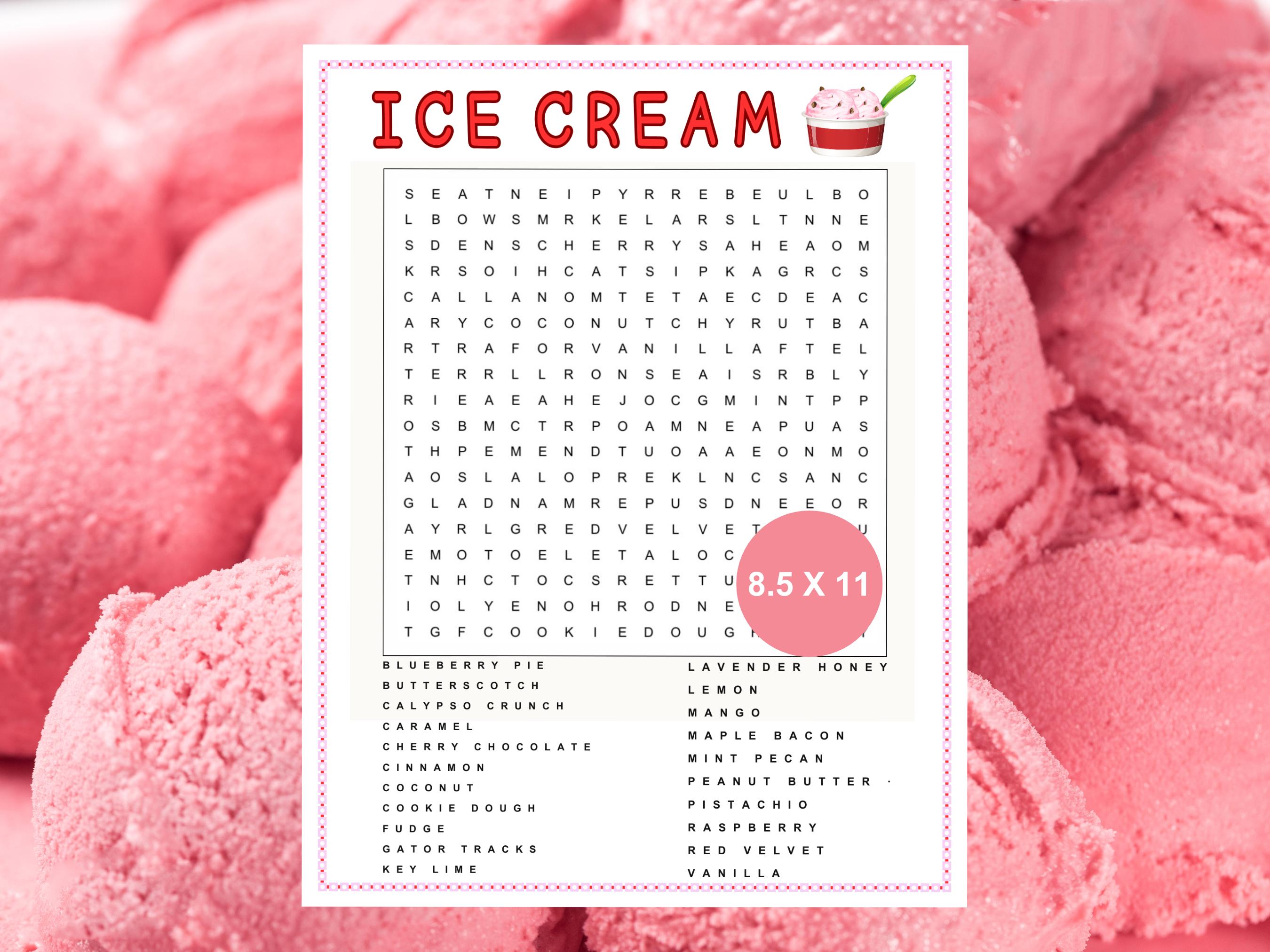 Ice Cream Word Search · Ice Cream Party Game · Ice Cream Social ...