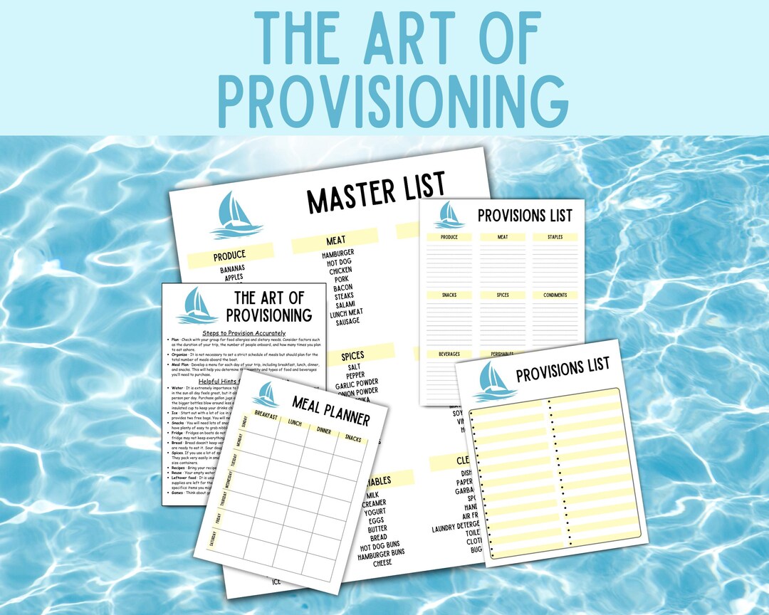 Printable Bareboat Provisions List, Helpful Hints Provisioning a ...