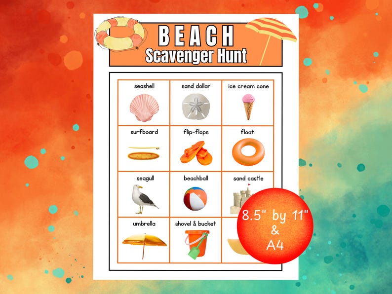Printable Beach Scavenger Hunt for Kids · Outdoor Scavenger Hunt · Kids ...