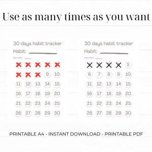 30-days Habit Tracker, Habit Tracker, Printable, Printable 30 Days ...